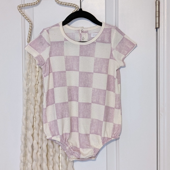 Grayson Mini | One Pieces | Grayson Mini Purple Checkered Bubble Romper ...